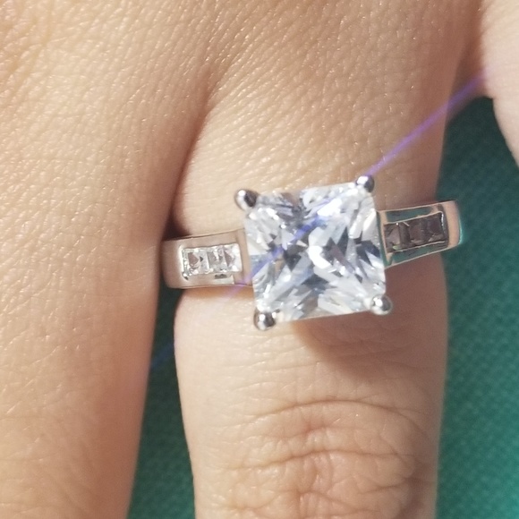 Fashion Jewelry | Jewelry | Silver Princess Cut Engagement Ring | Poshmark